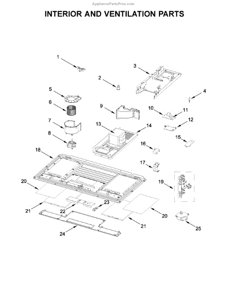 Parts for Whirlpool WML55011HS0: Interior and Ventilation Parts ...