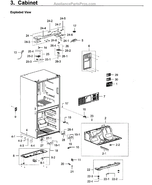 Parts for Samsung RF28K9380SG/AA-02: Cabinet Parts - AppliancePartsPros.com