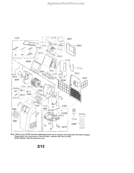 Parts for LG LP0910WNR: Exploded View Parts - AppliancePartsPros.com