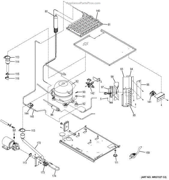 Parts for GE UCC15NJBII: Machine Compartment Parts - AppliancePartsPros.com