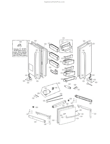 Parts for LG LFX31925ST/06: Door Parts - AppliancePartsPros.com