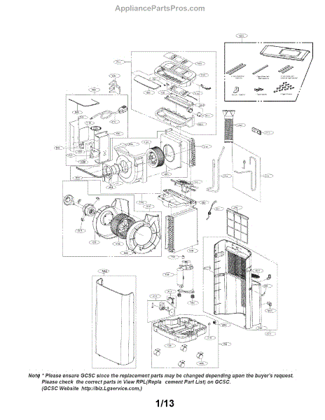 Parts for LG LP1311BXR/00: Exploded View Parts - AppliancePartsPros.com