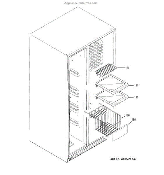 Parts for GE GZS22DMJEFES: Freezer Shelves Parts - AppliancePartsPros.com