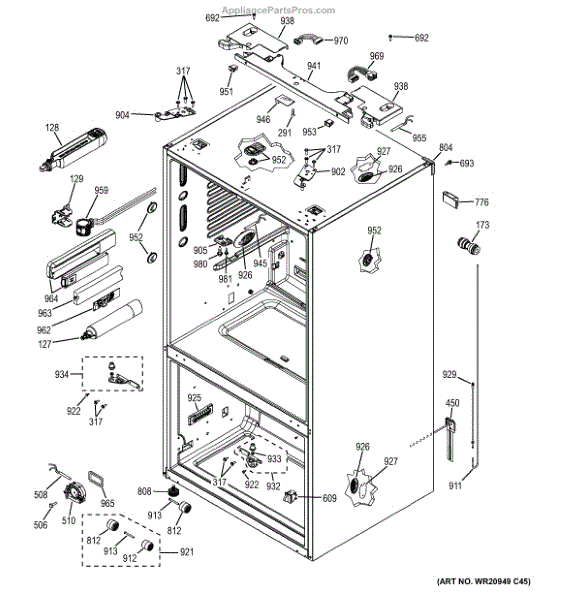 Parts for GE GFE28HSHGSS: Case Parts - AppliancePartsPros.com