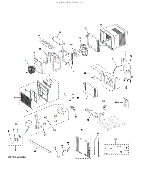 Parts for GE AHE18DXL1: Room Air Conditioner Parts - AppliancePartsPros.com