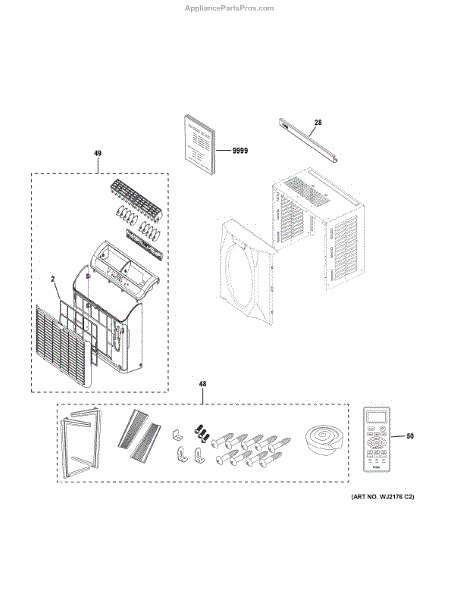 Parts for GE AHD08LXW1: Room Air Conditioner Parts - AppliancePartsPros.com