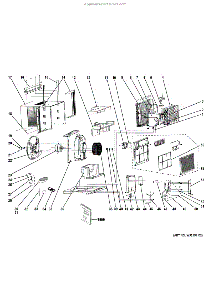 Parts for GE AEL12AVH1: Room Air Conditioner Parts - AppliancePartsPros.com