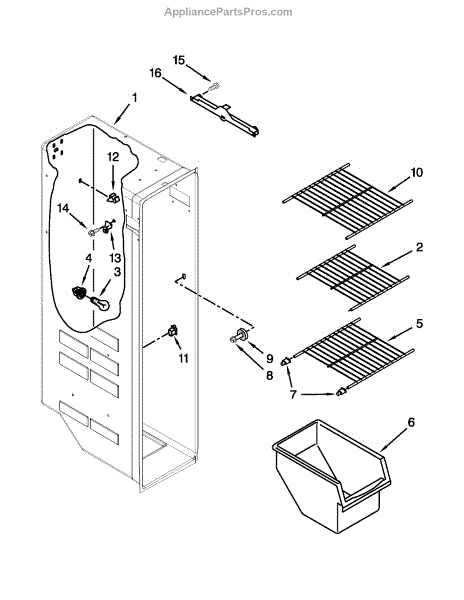 Parts for Kenmore 106.50023211 (10650023211, 106 50023211): Freezer ...