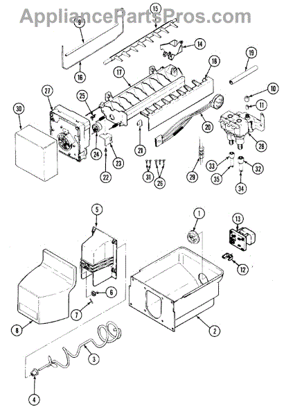 Parts for Magic Chef RC244PDA / DS82A: Ice Maker & Bin Parts ...