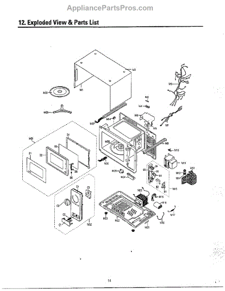 Parts for Samsung MU3050W/XAA: Oven Exploded View and Parts ...