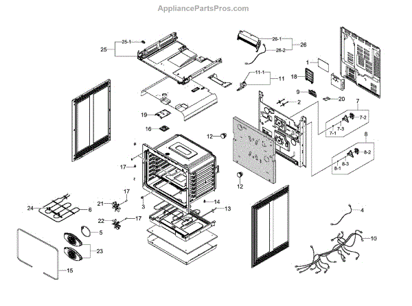 Parts for Samsung NE58F9710WS/AA-0000: Electric Range Main Assy Parts ...