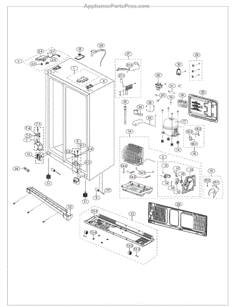 Parts for Samsung RS261MDBP/XAA: Cabinet Parts - AppliancePartsPros.com