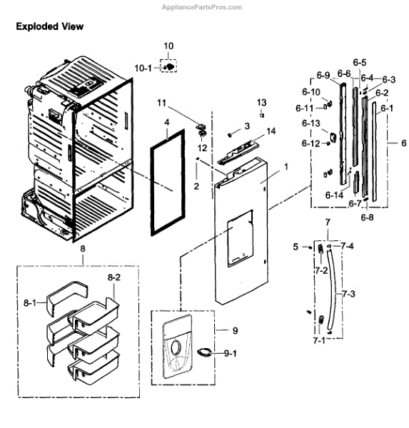 Parts for Samsung RF261BEAESR/AA-0001: Left Door Parts ...