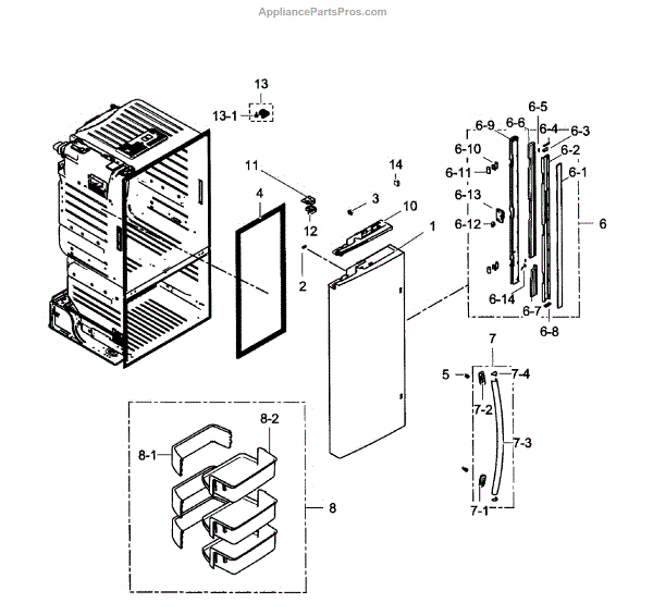 Parts for Samsung RF260BEAEBC/AA-0001: Left Door Parts ...