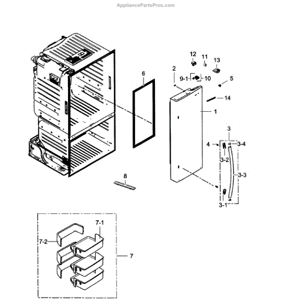 Parts for Samsung RF260BEAEBC/AA-0001: Right Door Parts ...