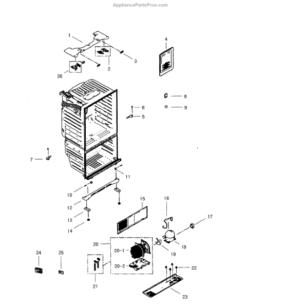 Parts for Samsung RFG296HDRS/XAA-0002: Cabinet Parts ...