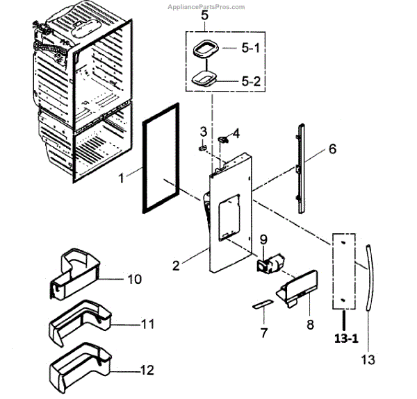 Parts for Samsung RFG298HDRS/XAA-0000: Left Door Parts ...