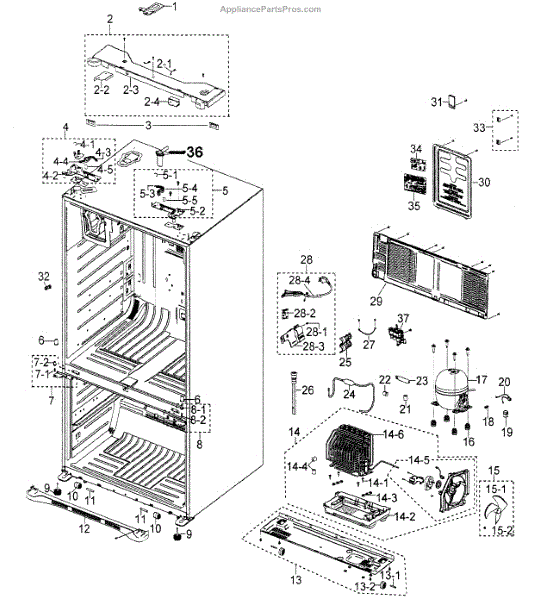 Parts for Samsung RFG298AABP/XAA: Cabinet Parts - AppliancePartsPros.com