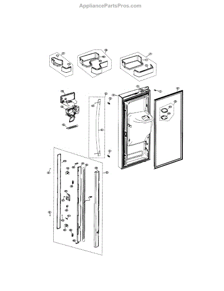 Parts for Samsung RFG298AARS: Refrigerator Left Door Parts ...