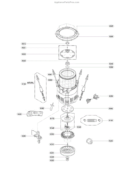 Parts for LG WT1101CW: Tub Parts - AppliancePartsPros.com