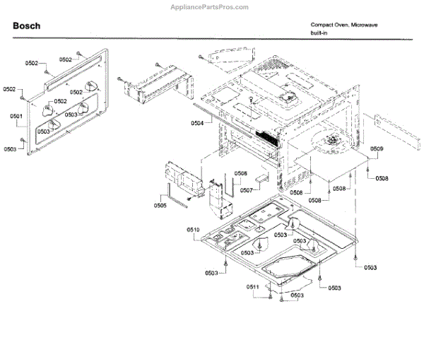 Parts for Bosch HMD8053UC/01: Panel Asy Parts - AppliancePartsPros.com