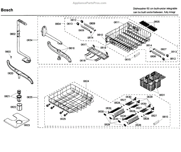 Parts for Bosch SHV68M03UC/46: Rack Parts - AppliancePartsPros.com