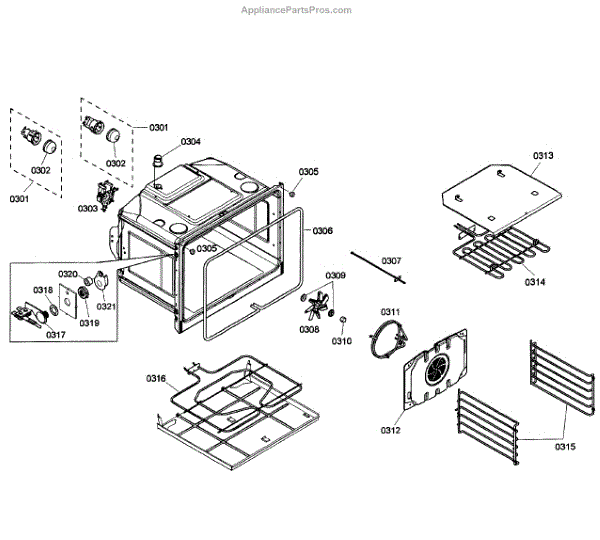 Parts for Bosch HBL5450UC/06: Oven Assembly Parts - AppliancePartsPros.com