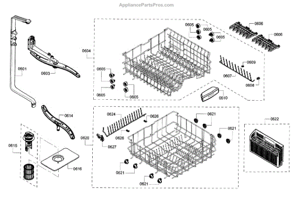 Parts for Bosch SHE3AR76UC/14: Rack Assembly Parts - AppliancePartsPros.com