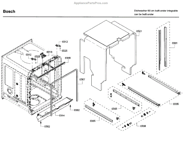 Parts for Bosch SHX68T56UC/07: Frame Parts - AppliancePartsPros.com