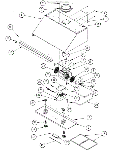 Parts for Dacor EH3612SCH: Range Hood Parts - AppliancePartsPros.com