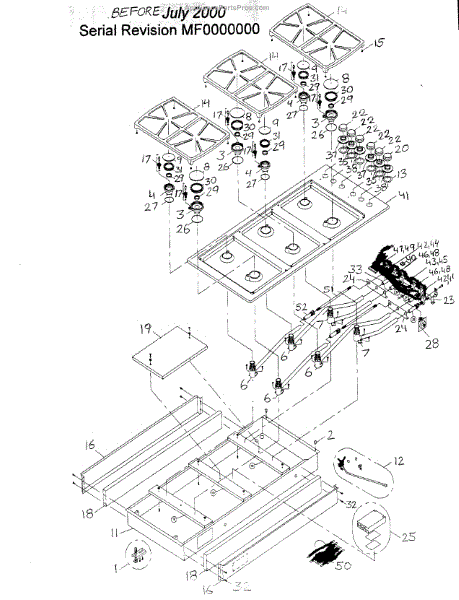 Parts For Dacor Sgm466 Cooktop Parts
