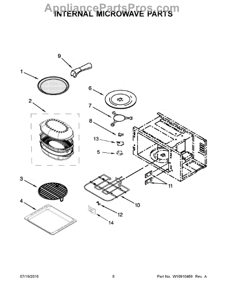 Parts for KitchenAid KOCE500ESS05: Internal Microwave Parts ...