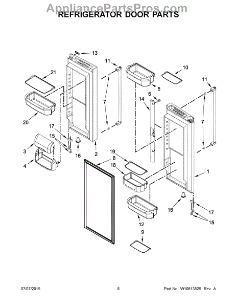 Parts for KitchenAid KRFF302ESS01: Refrigerator Door Parts ...