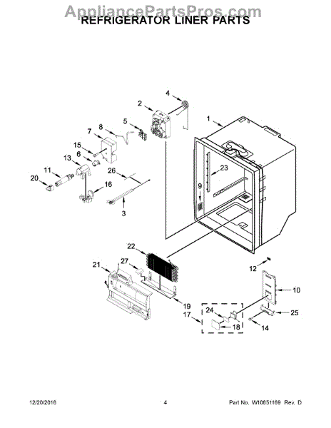 Parts for Whirlpool WRF992FIFM00: Refrigerator Liner Parts ...