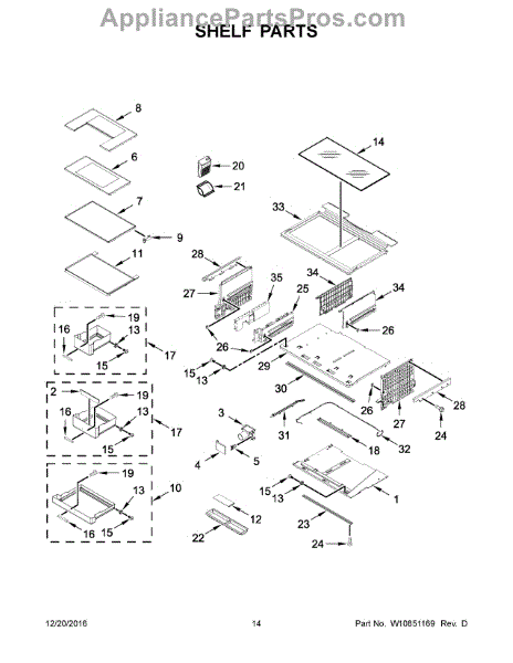 Parts for Whirlpool WRF992FIFM00: Shelf Parts - AppliancePartsPros.com