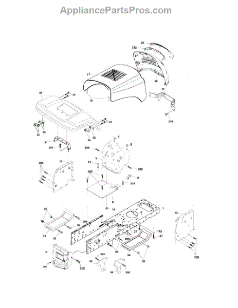 Parts for Weedeater HD13538: Chassis Parts - AppliancePartsPros.com