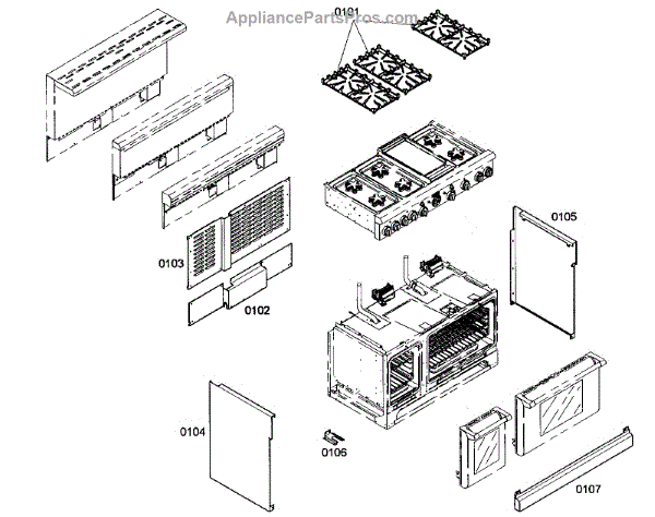 Parts for Thermador PRD486EDG01: Outside Parts - AppliancePartsPros.com