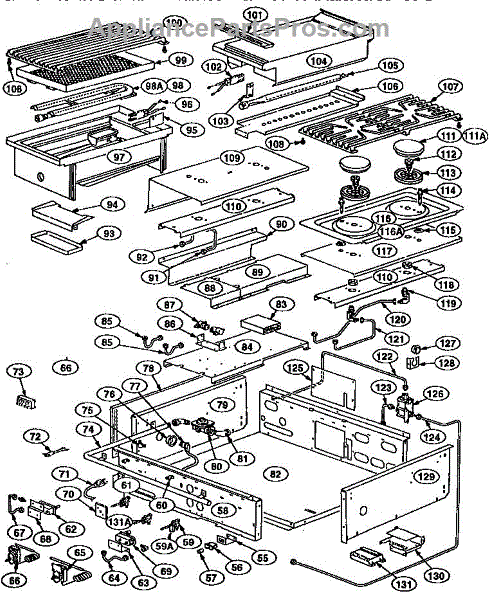 Parts for Thermador PRSG364GLS: Griddle Assembly Parts ...