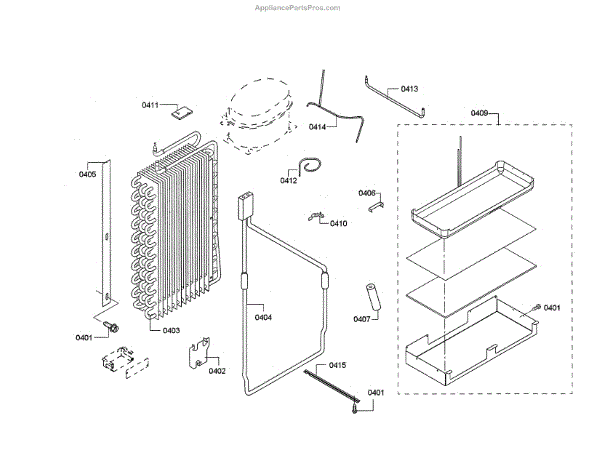 Parts for Thermador KBUIT4855E/05: Evaporator / Drain Pan Parts ...