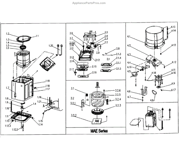 Parts for Magic Chef MCSTCW21W2: Washer Parts - AppliancePartsPros.com