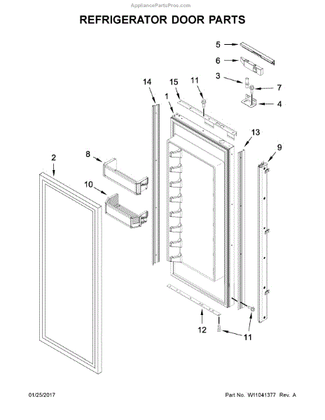 Parts for Jenn-Air JF42NXFXDE02: Refrigerator Door Parts ...