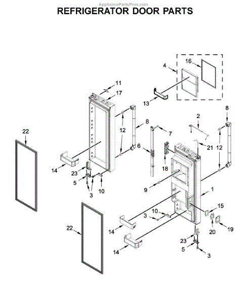 Parts for Jenn-Air JFFCC72EFP00: Refrigerator Door Parts ...