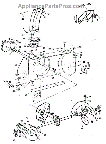 Parts for Craftsman 53688410: Auger Housing Assembly Parts ...