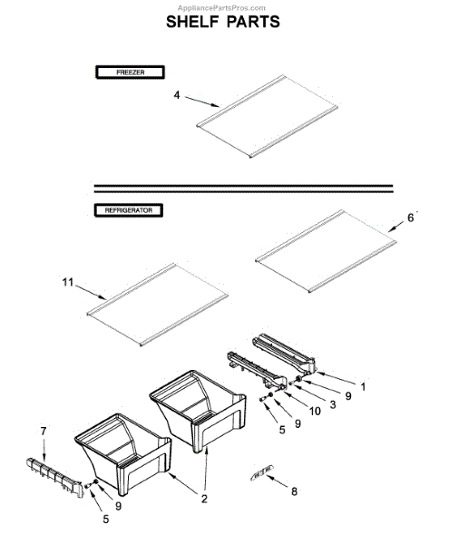 Parts for Amana ART318FFDB06: Shelf Parts - AppliancePartsPros.com