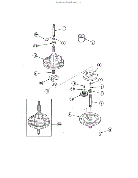 Parts for Alliance AWN412SP111TW01: Transmission Assembly Parts ...