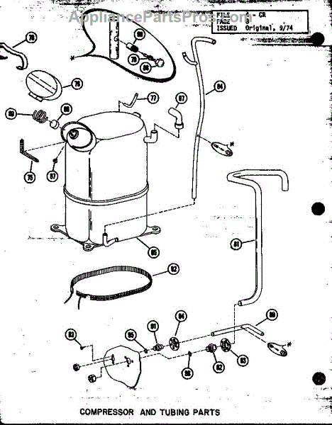 Parts for Amana CR4-1/P55201-7C: Compressor and Tubing Parts (CR1.5-1 ...
