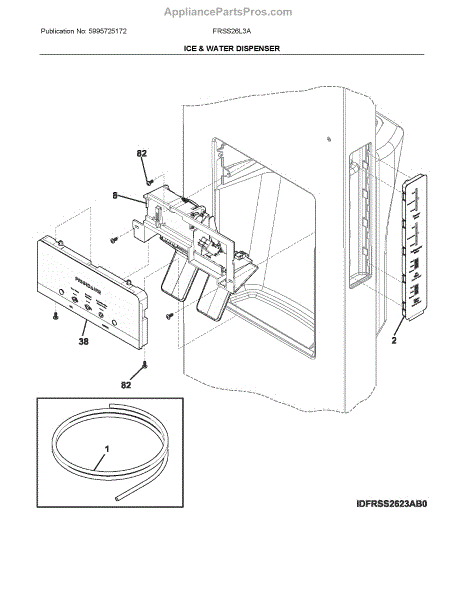 Parts for Frigidaire FRSS26L3AF0: Ice & Water Dispenser Parts ...