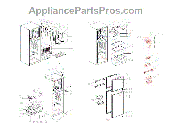 Parts for Magic Chef HVDR1040W: Refrigerator Parts - AppliancePartsPros.com