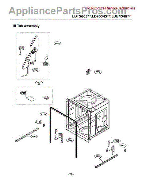 Parts for LG LDF5545SS/00: Tub Assy Parts - AppliancePartsPros.com