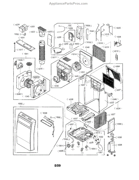 Parts for LG LP1200DXR: Exploded View Parts - AppliancePartsPros.com